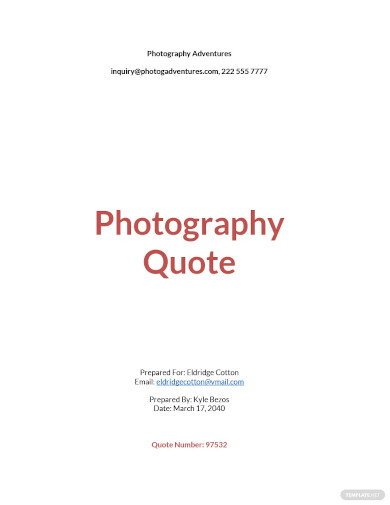 18+ Photography Quotation Formats - AI, PSD, Google docs, Apple pages