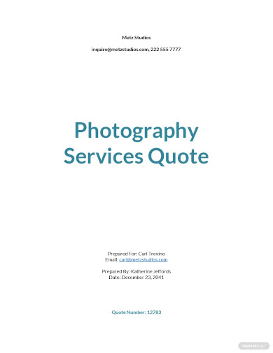 18+ Photography Quotation Formats - AI, PSD, Google docs, Apple pages