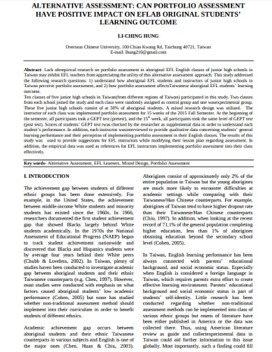 10+ Portfolio Assessment Templates in PDF | Word