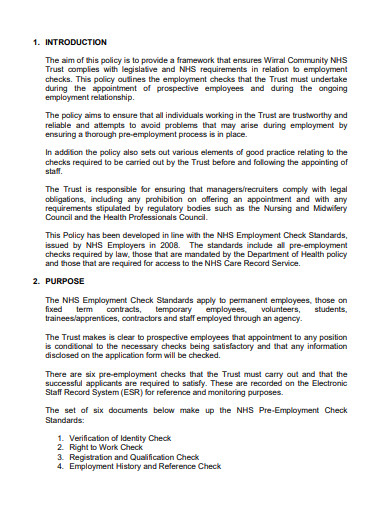 10+ Pre Employment Reference Check Templates in PDF | DOC