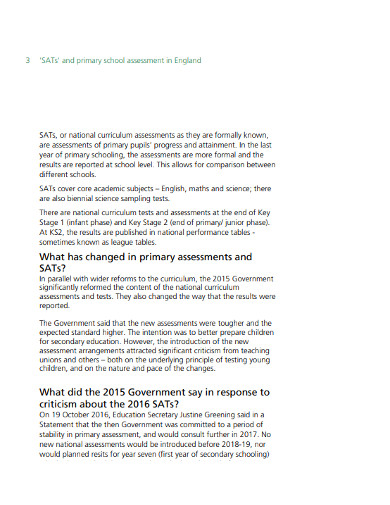 10+ Primary School Assessment Templates in PDF | Word