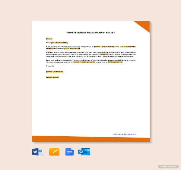 35+ Formal Resignation Letter Template - Free Word, Excel, PDF Format ...