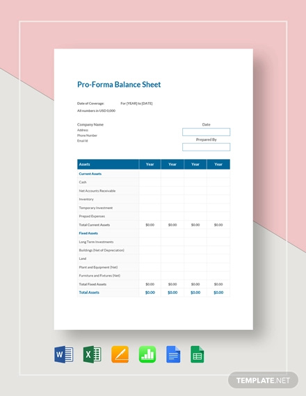 20+ Pro Forma Excel Template - Excel Documents Download | Free ...
