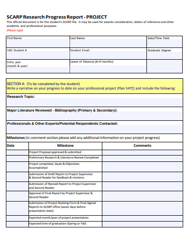 Research Project Progress Report Template 7 Templates Example Gambaran