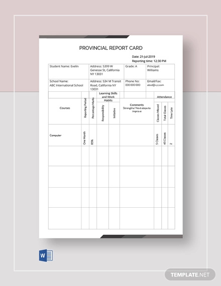 34+ Report Card Templates- Word, Docs, PDF, Pages