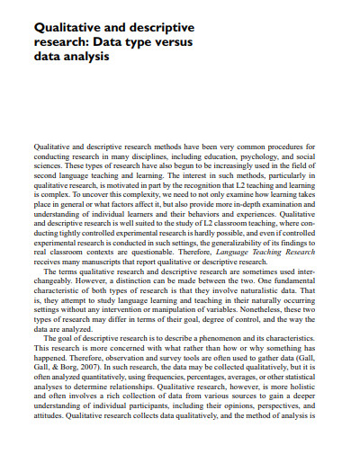 FREE 10+ Descriptive Research Templates in PDF