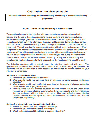 FREE 10+ Research Interview Schedule Templates in PDF