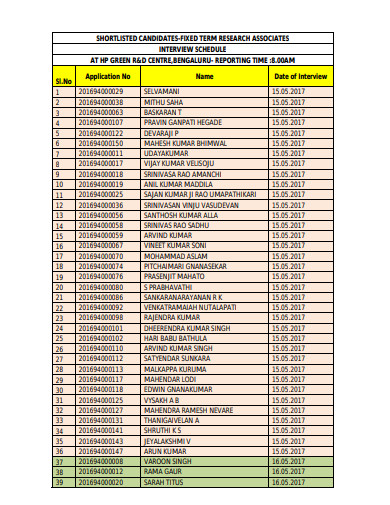 FREE 10+ Research Interview Schedule Templates in PDF