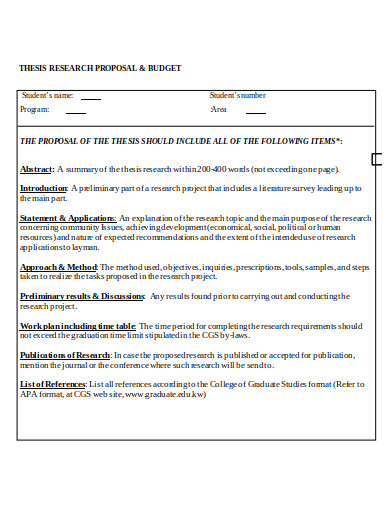 12 Research Budget Proposal Templates In PDF MS Word Apple Pages
