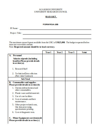 FREE 10+ Research Grant Budget Templates in PDF | MS Word