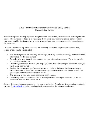 FREE 10+ Research Log Templates in PDF | MS Word