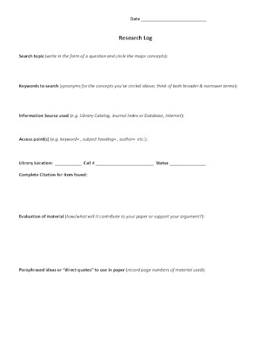 FREE 10+ Research Log Templates in PDF | MS Word