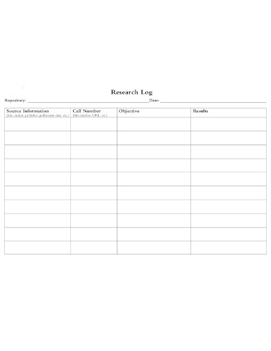 FREE 10+ Research Log Templates in PDF | MS Word