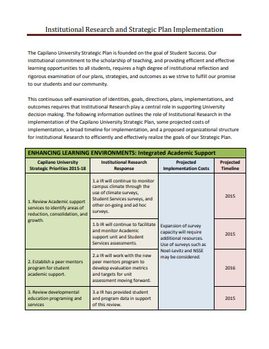 FREE 10+ Research Implementation Plan Templates in PDF | MS Word