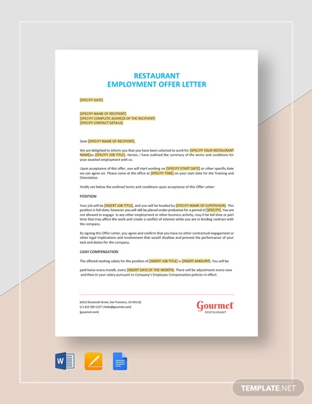 Offer Letter Templates - 17+ Word, PDF Documents Download!