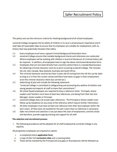 10+ Background and Reference Check Policy Templates in PDF | DOC