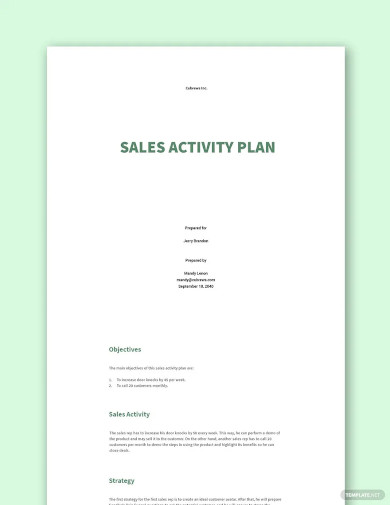 36+ Activity Plan - Sample, Example, Format