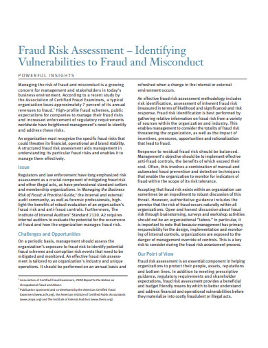 10+ Fraud Risk Assessment Templates in PDF