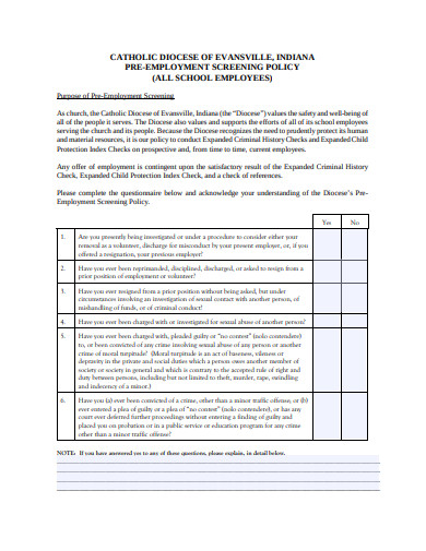 10+ Pre-Employment Screening Policy Templates in PDF | DOC
