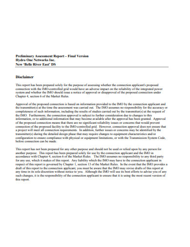 10+ Preliminary Assessment Report Templates in PDF | DOC