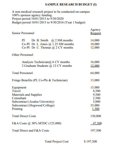 12+ Research Budget Proposal Templates in PDF | MS Word | Apple Pages