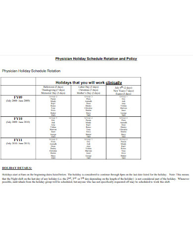 10+ Schedule Rotation Templates in PDF | DOC