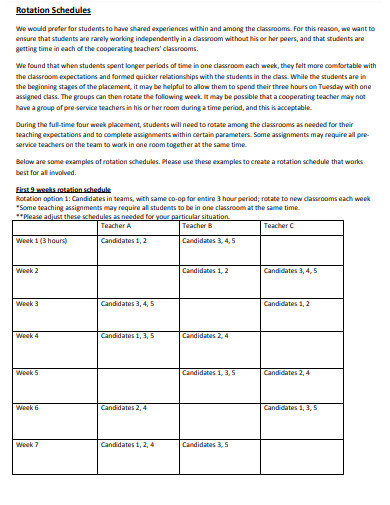 10+ Schedule Rotation Templates in PDF | DOC