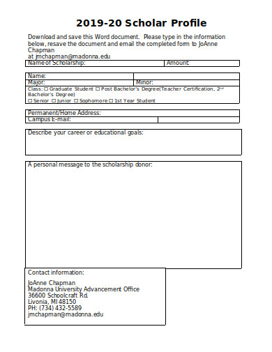 11+ Scholarship Profile Templates in DOC | PDF - GoRiB FounDation