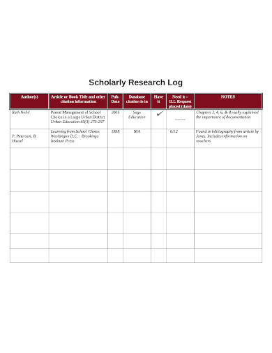 FREE 10+ Research Log Templates in PDF | MS Word