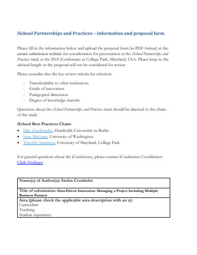 11+ Project Partnership Proposal Templates in PDF | Doc