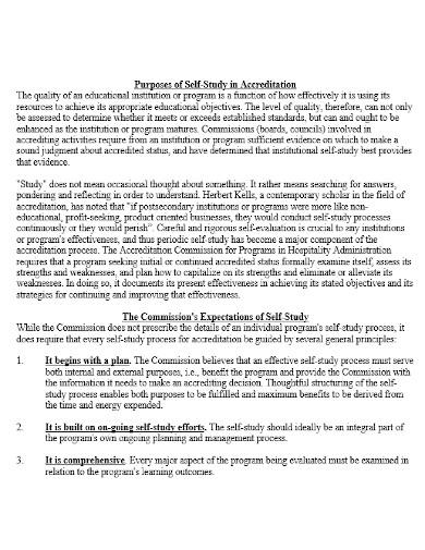 7+ Self-Study Report Templates in PDF | DOC