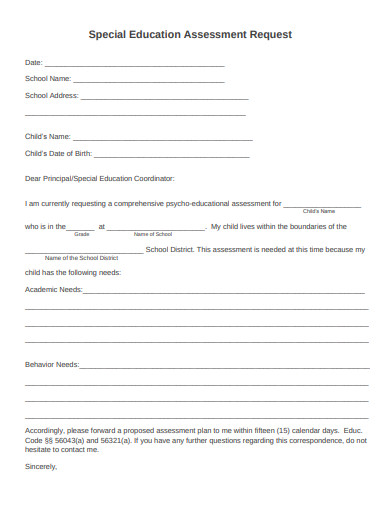 9+ Special Education Form Templates in PDF | Word