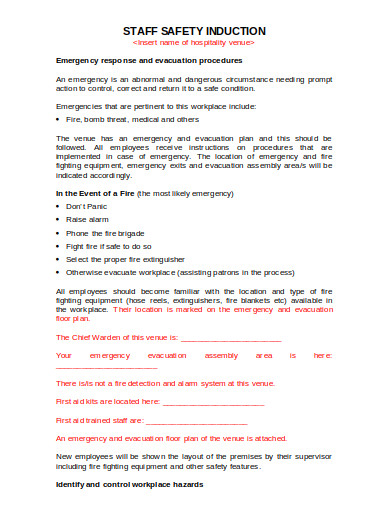 4+ Hospitality Induction Templates in DOC | PDF - GoRiB FounDation