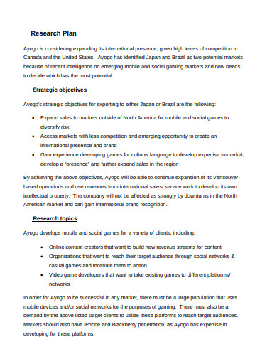 FREE 10 Business Marketing Research Plan Templates In PDF MS Word