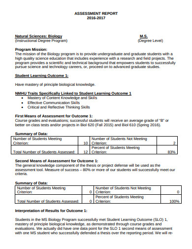 9 Student Assessment Reports Templates In PDF Word