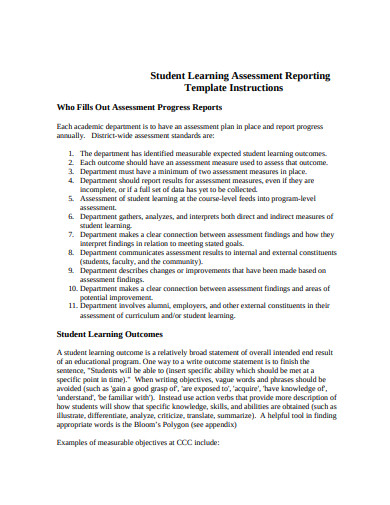 9+ Student Assessment Reports Templates in PDF | Word