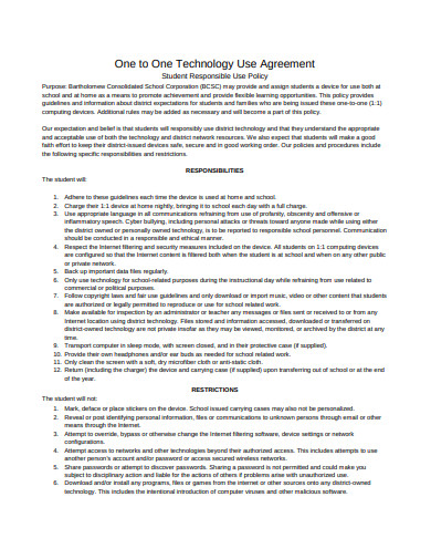 11+ Student Technology Use Agreement Templates in DOC | PDF