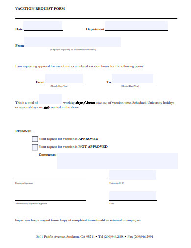 10+ Vacation Request Form Templates in PDF | DOC