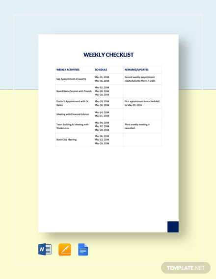 40+ Word Checklist Templates