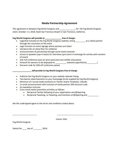 10+ Media Partnership Agreement Templates in PDF