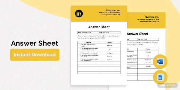 20+ Answer Sheet Templates - PDF, DOC