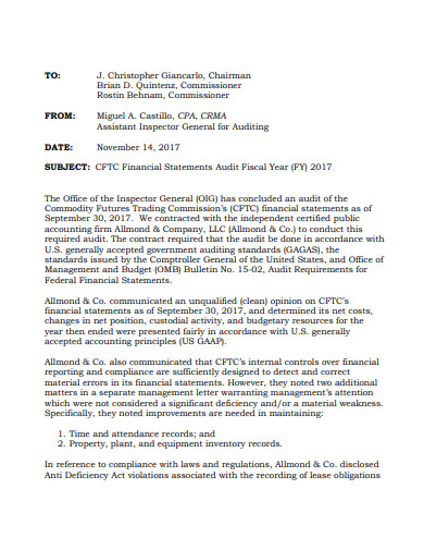 7+ Audit Opinion Letter Templates in PDF | DOC