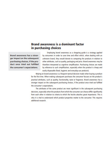 8+ Brand Awareness Survey Templates in PDF