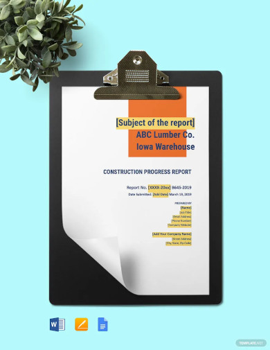 38+ FREE Sample Construction Report Templates - Word, Docs, Pages