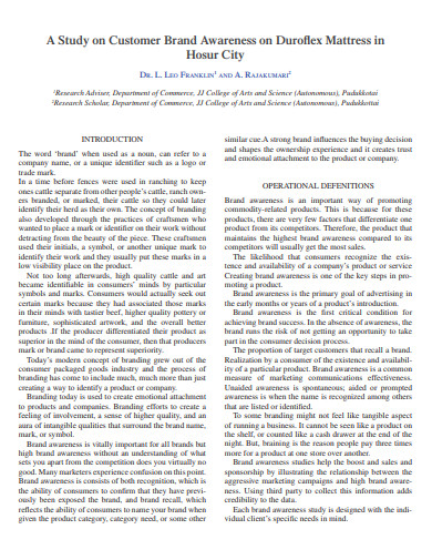 8+ Brand Awareness Survey Templates in PDF