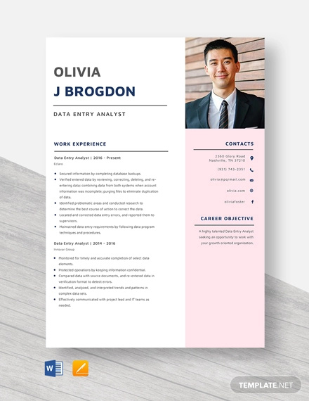 Data Entry Resume Template - 18+ Word, Excel, PDF Format Download!