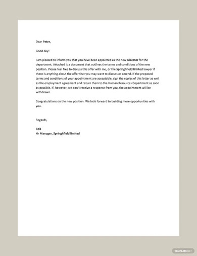 Director Appointment Letters - 13+ Free Samples, Examples Format Download
