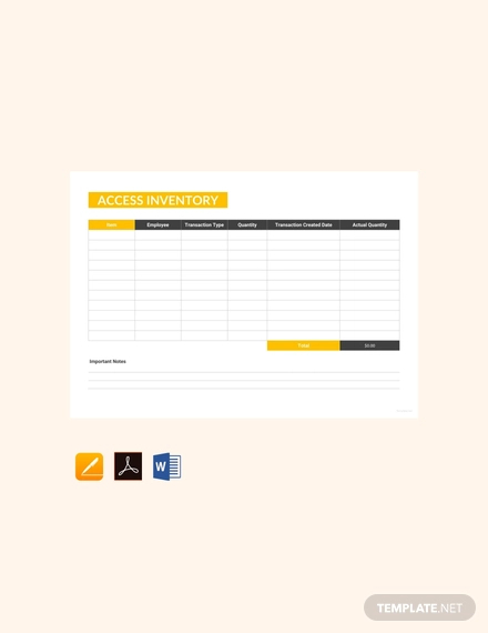 Access Inventory Template – 17+ Free Sample, Example, Format Download ...