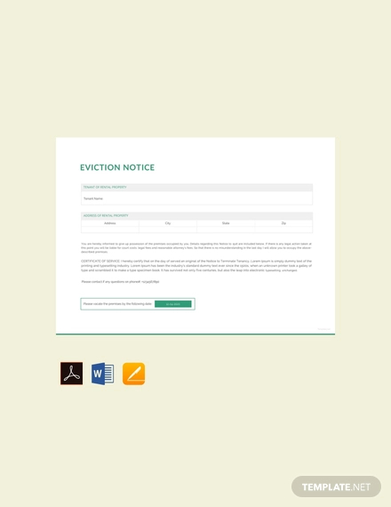 27+ Printable Eviction Notice Forms - PDF, Google Docs, MS Word, Apple ...