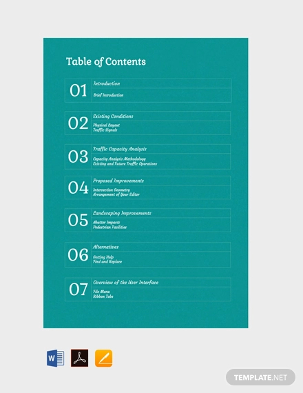 Table Of Content - 15+ Word Documents Download